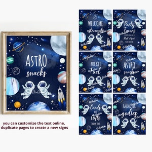 Twins Birthday, Sign Bundle, Outer Space Birthday Sign Set, First Trip ...