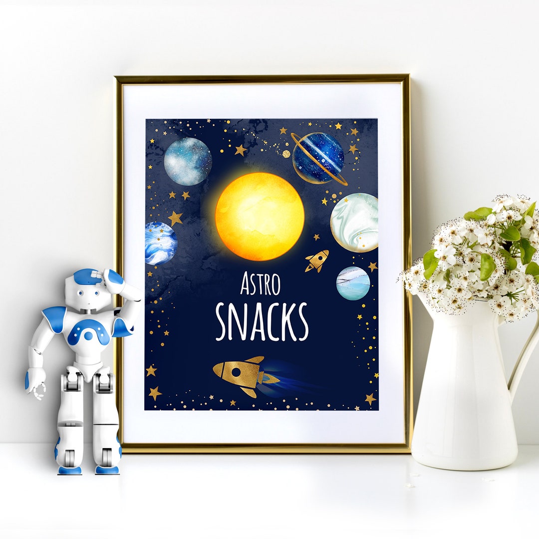 Astro Snacks Sign Template | Space Party Table Sign | Outer Space ...