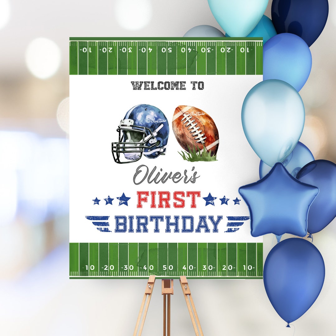 Editable Football Birthday Welcome Sign American Football Birthday ...