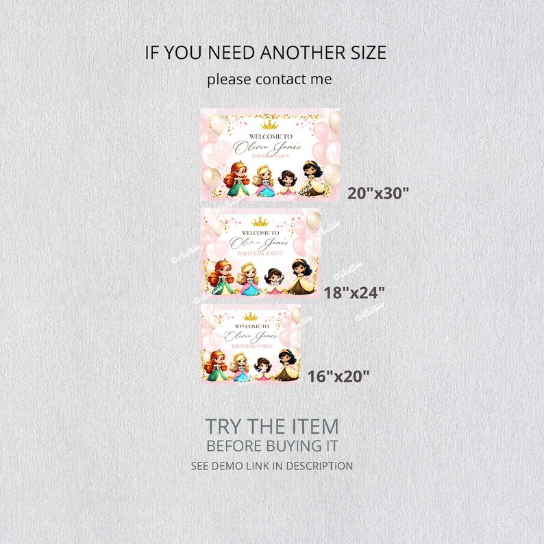 Editable Little Princess Birthday Welcome Sign Princesses - Etsy