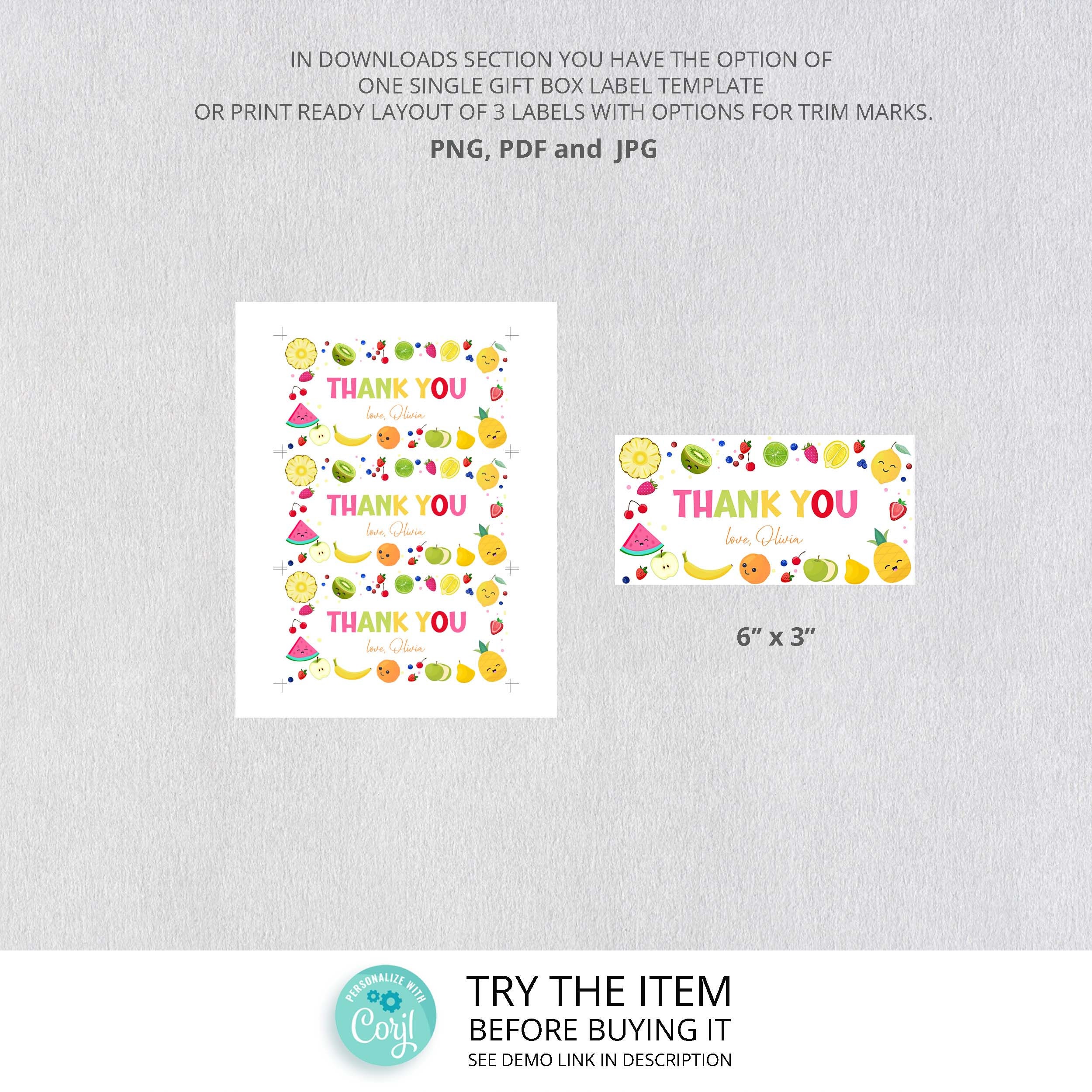 Two-tti Frutti Party Treat Boxes Label. Tutti Frutti Party - Etsy