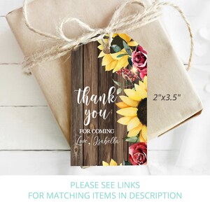 Editable Rustic Sunflower Roses Baby Shower Party Juice Box Label ...