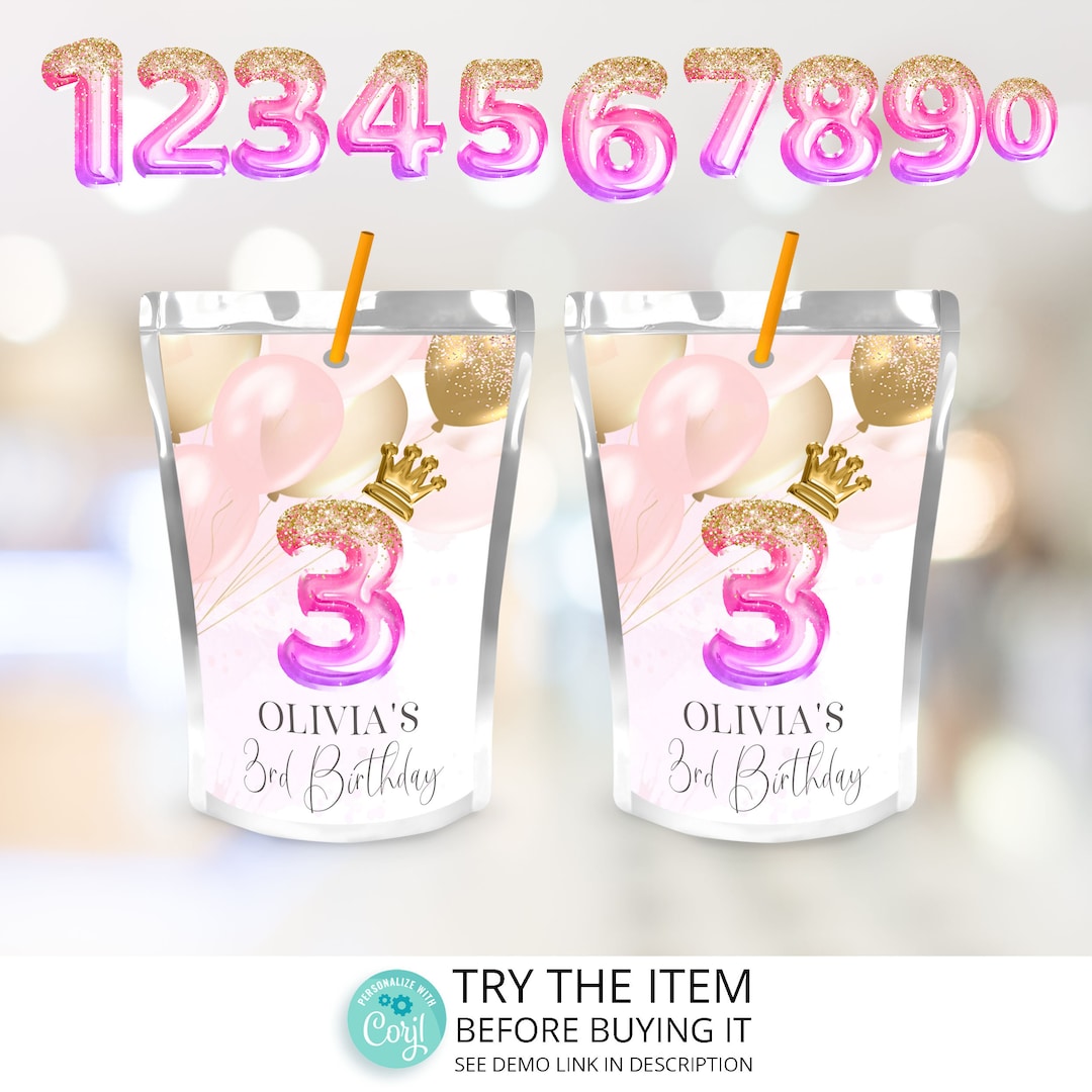 Editable Princess Birthday Party Juice Box Label Little - Etsy