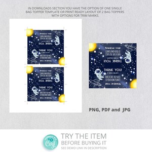 Editable Outer Space Treat Bag Toppers • Treat Bag Label Galaxy Party ...