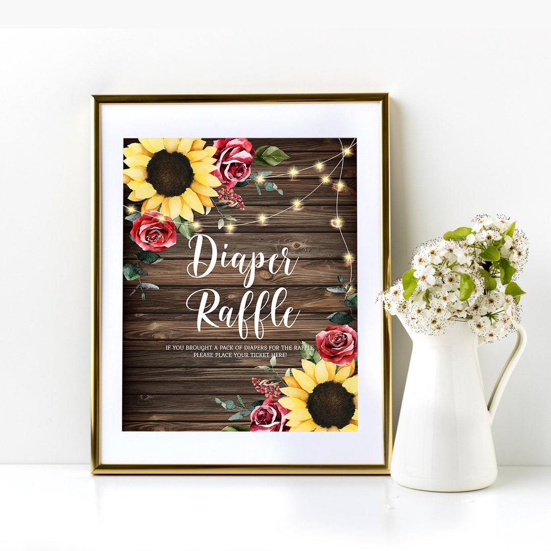 Letrero de rifa de pañales letrero rústico de baby shower con - Etsy España