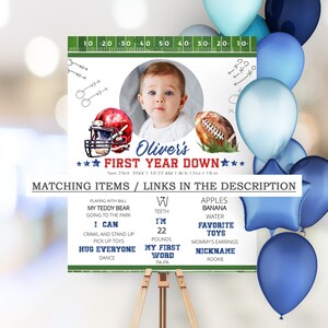 1st Birthday Boy Football Invitation Football 1st Birthday Invite First ...