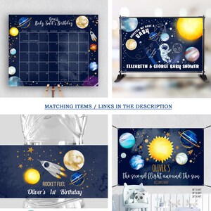Guess the Baby Birthday Calendar Outer Space | Editable Outer Space ...