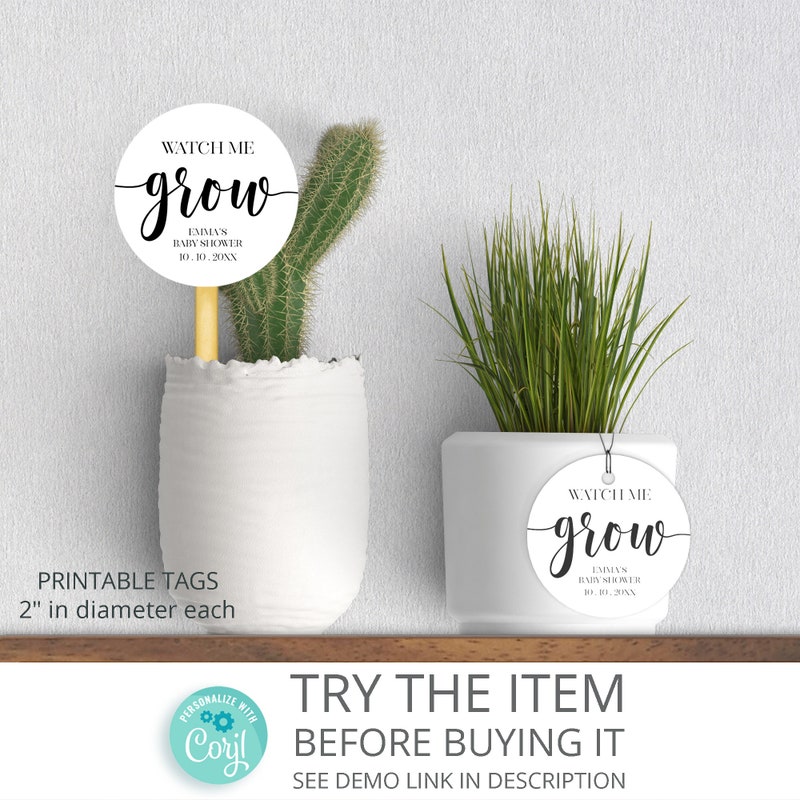Watch Me Grow Tags - Etsy