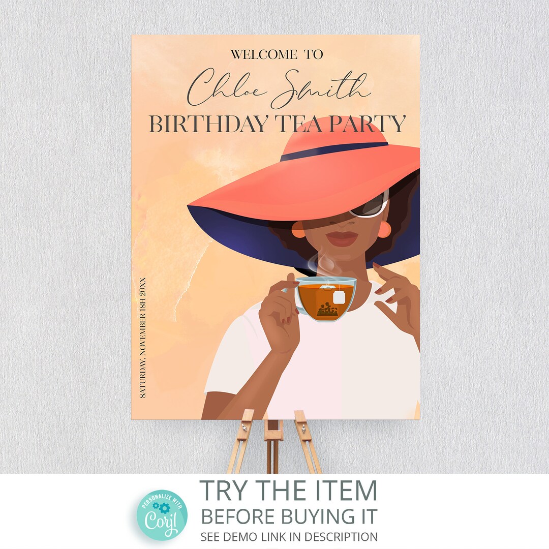 Editable Printable Tea Party Sign | Afternoon Tea Welcome Sign | Bridal ...