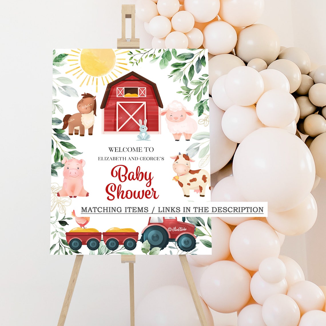 Farm Animal Baby Shower Game Bundle Baby Shower Farm Games Farm Animal ...