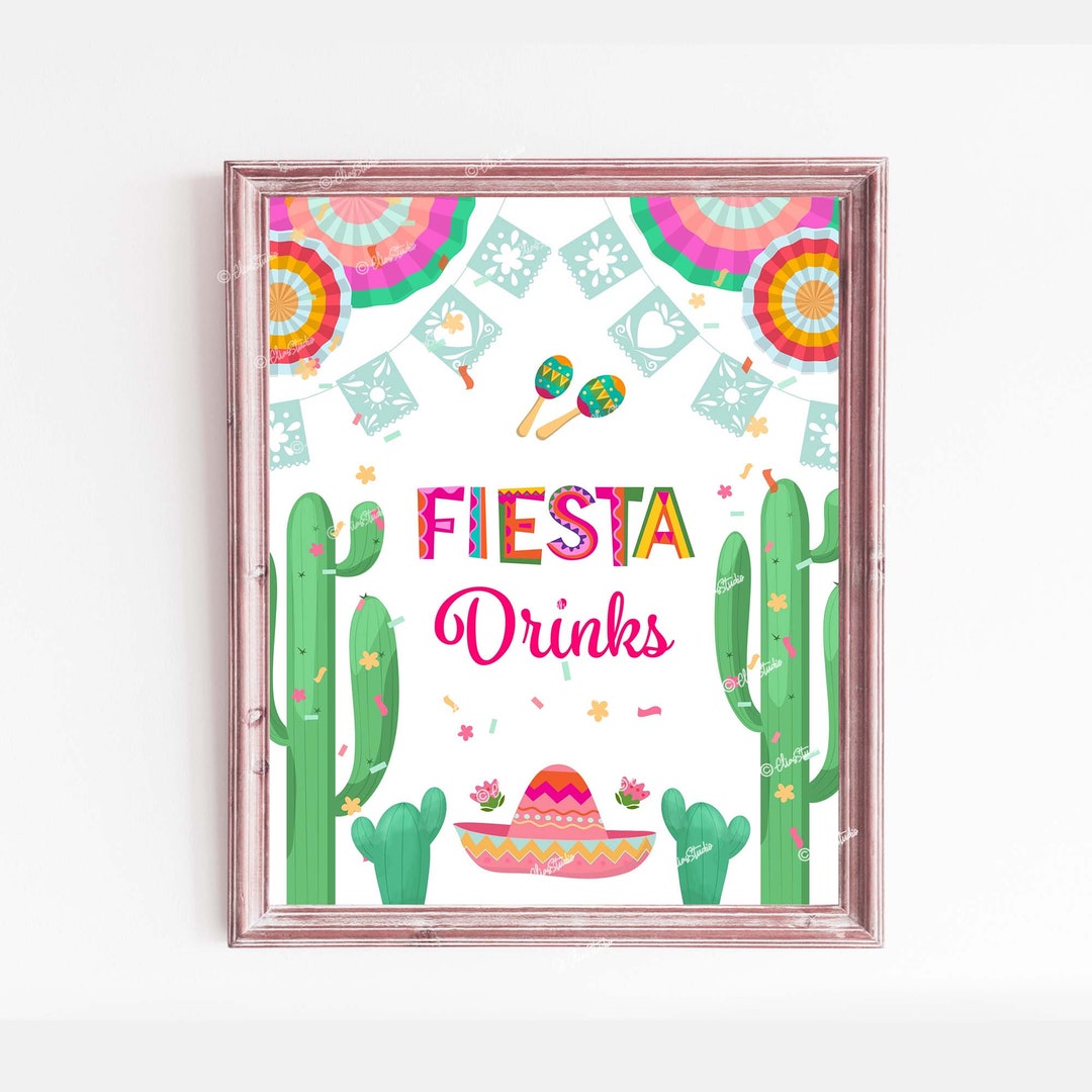 Fiesta Birthday Decorations, Fiesta Drink Sign, Girl Birthday Theme ...