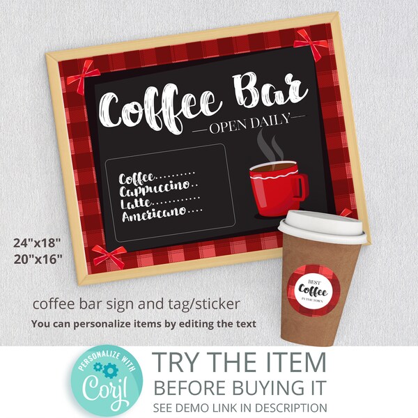 Christmas Coffee Bar Printable - Etsy