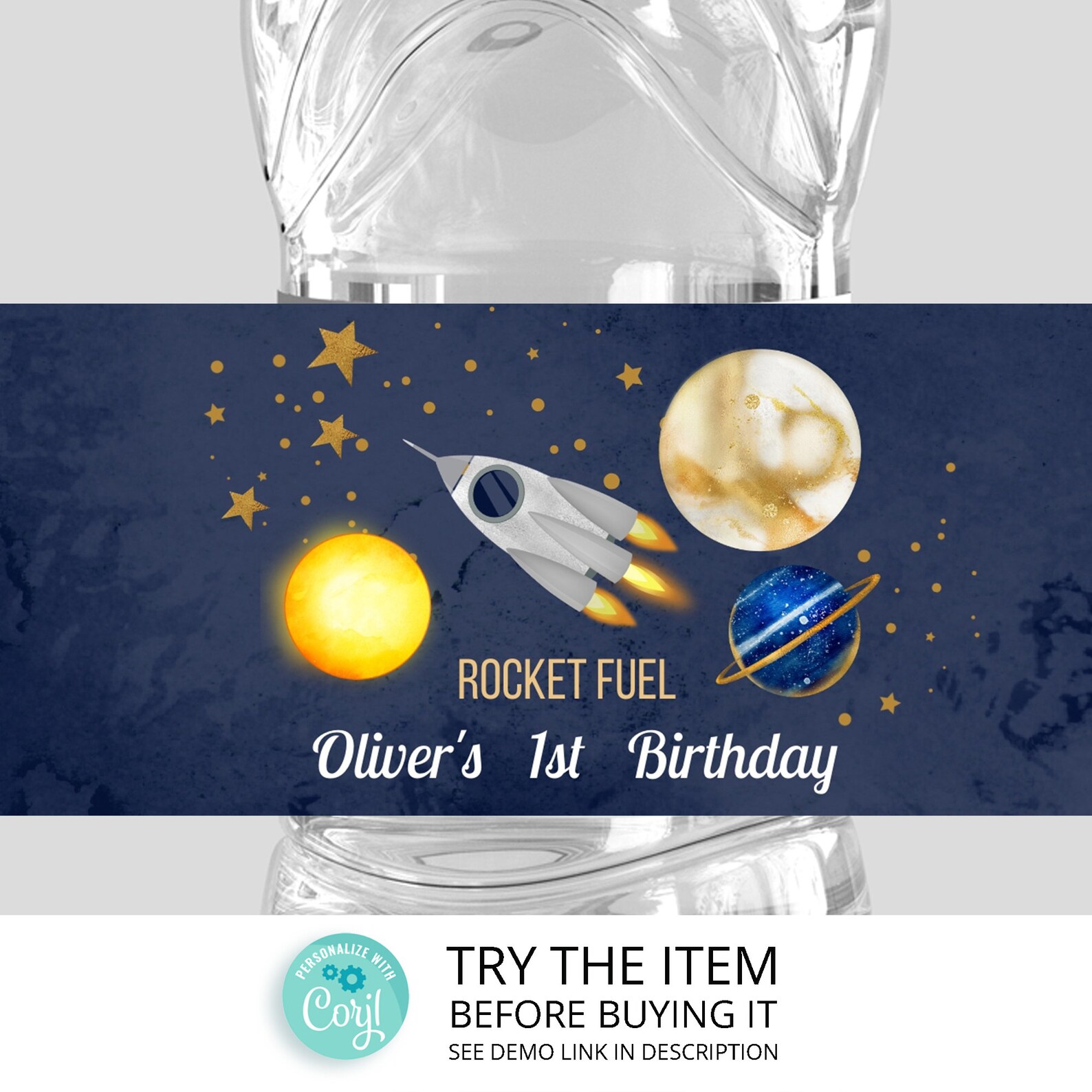 Editable Outer Space Water Bottle Labels Galaxy Party - Etsy