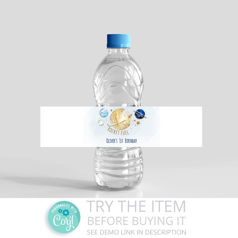Editable Outer Space Water Bottle Labels Galaxy Party - Etsy