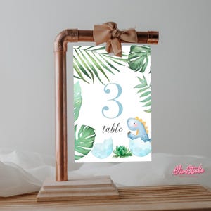 Table Numbers Printable, Dinosaur Baby Shower Sign Template, Greenery ...