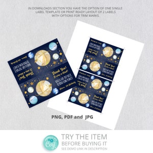 Editable Outer Space Treat Bag Toppers • Treat Bag Label Galaxy Party ...