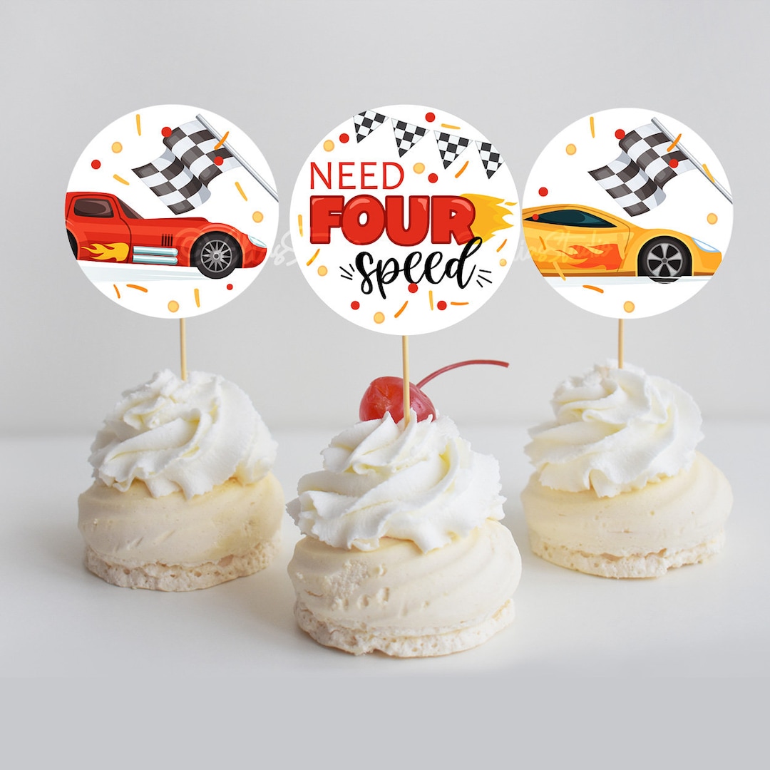 Need Four Speed Birthday, Race Car Cupcake Toppers, Racing Birthday ...