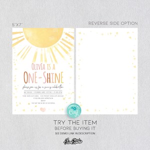 Editable Sunshine Birthday Invitation Template, Our Little Sunshine ...