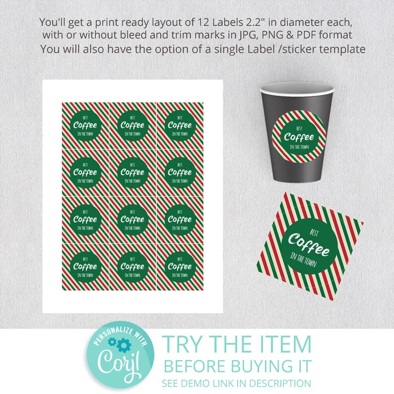 Christmas Coffee Bar Sign With Labels Cup Tags Coffee Bar - Etsy