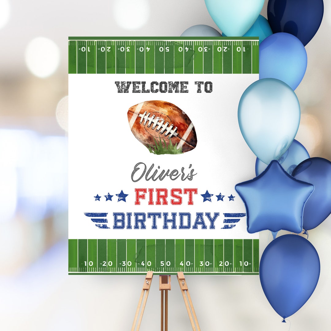Editable Football Birthday Welcome Sign American Football Birthday ...