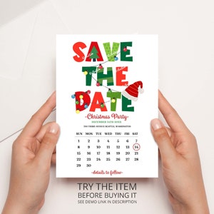 Holiday Edition Christmas Save the Date Digital Template Christmas ...