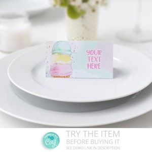 Editable Food Labels Ice Cream Bar | Ice Cream Party Place Card, Ice ...