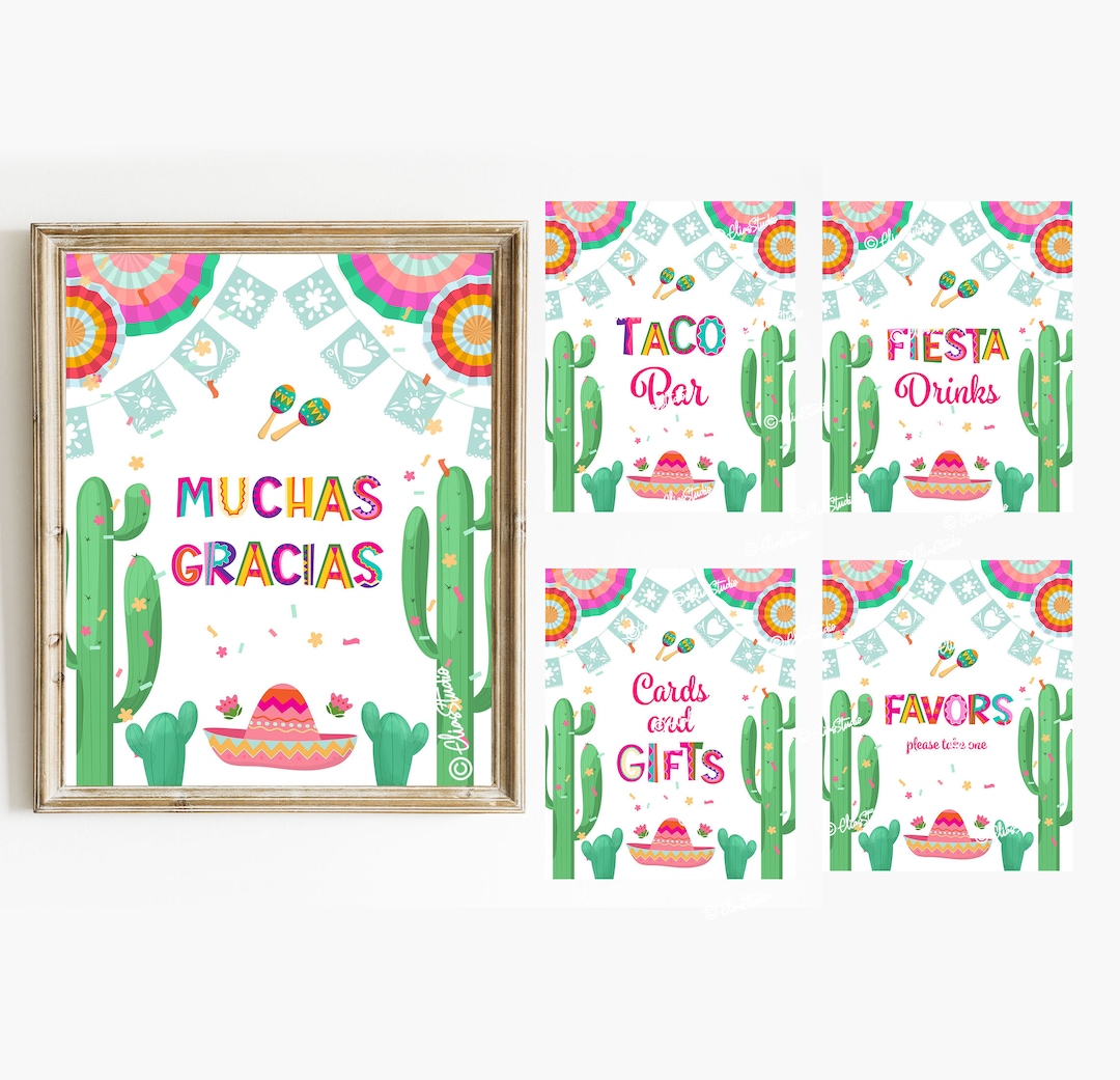 Fiesta Birthday Decorations, Sign Set, Birthday Girl Decorations ...