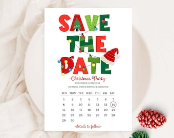 Holiday Edition Christmas Save the Date Digital Template Christmas ...