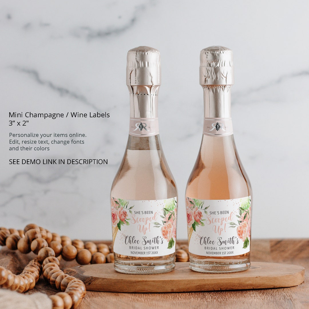 Bachelorette Party Mini Freixenet Bridesmaid Wine Rose Gold Label ...