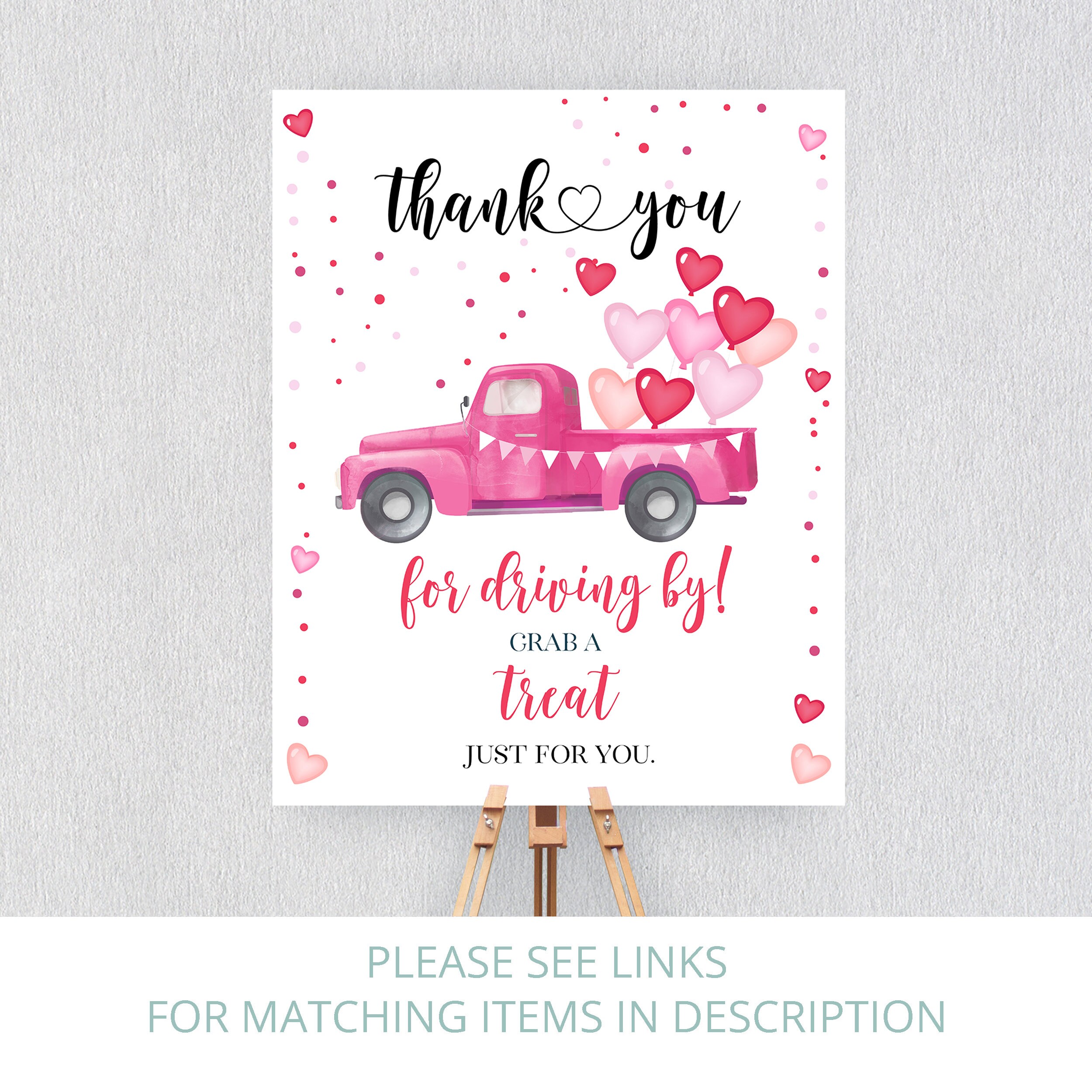 Editable Drive by Thank You Tags Valentine's Day Drive | Etsy