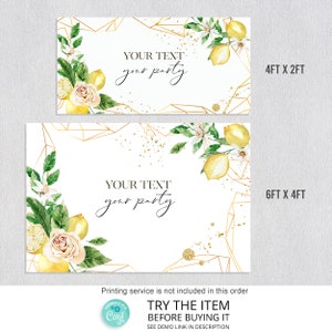 Editable Banner Backdrop Lemon Theme Lemon Wedding Backdrop Banner ...