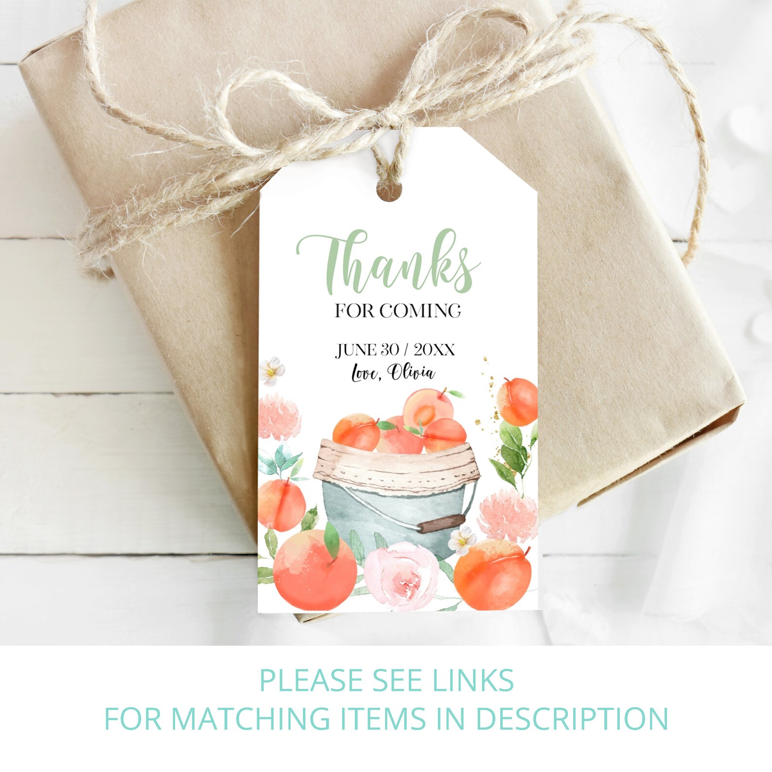 Peach Water Bottle Label Sweet as a Peach Party Water Bottle - Etsy