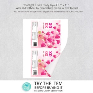 Editable Valentine Day Chocolate Bar Wrapper Candy Bar Wrappers Little ...