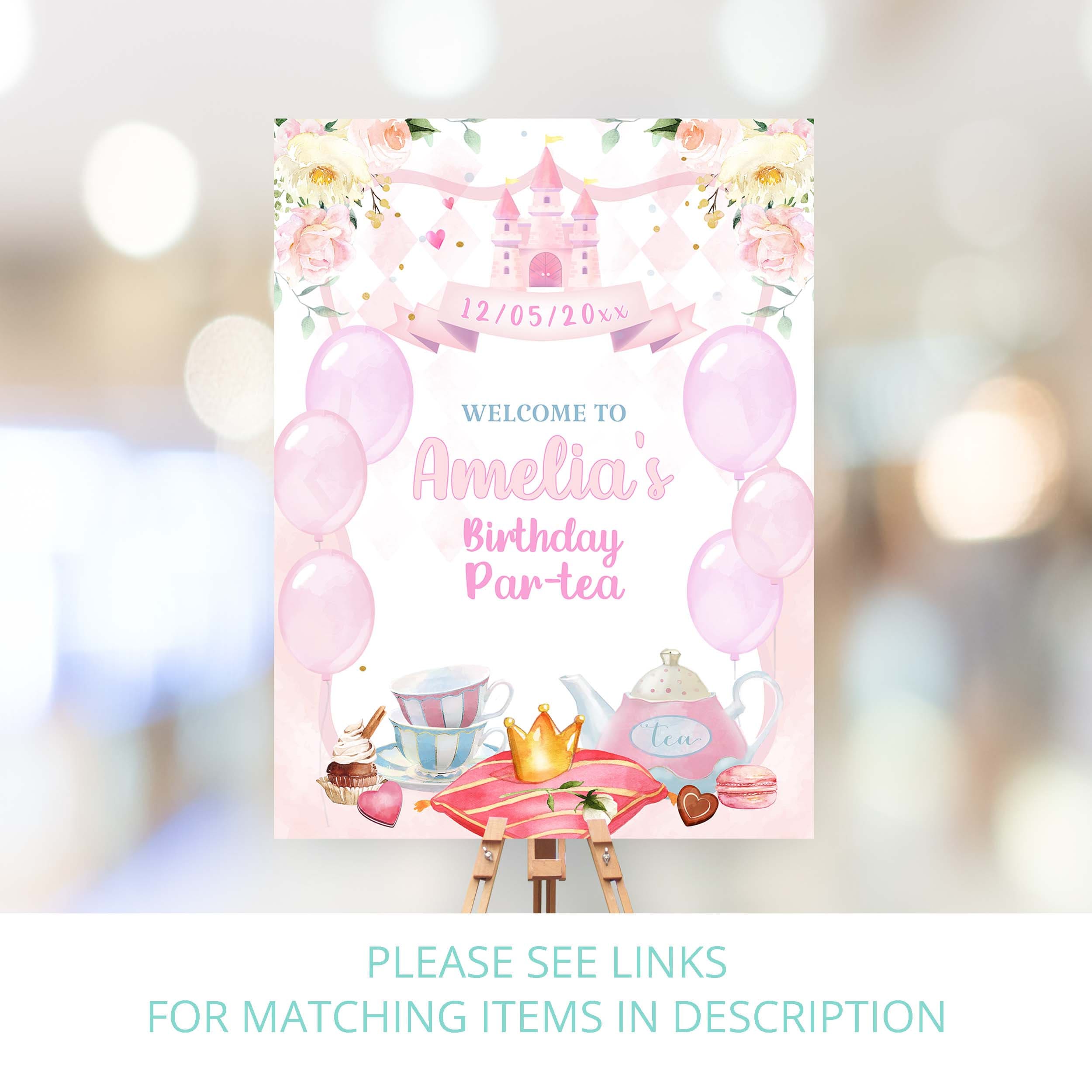 Editable Princess Tea Party Birthday Juice Box Label •little Girls Tea ...