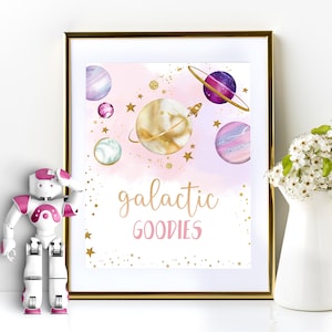 Galactic Goodies Sign Template | Space Party Snacks Sign | Outer Space ...