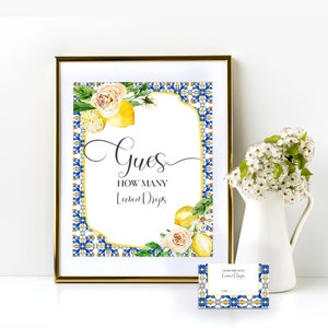 Lemon Game Guess How Many Lemon Drops Sign and Tickets. Lemon | Etsy