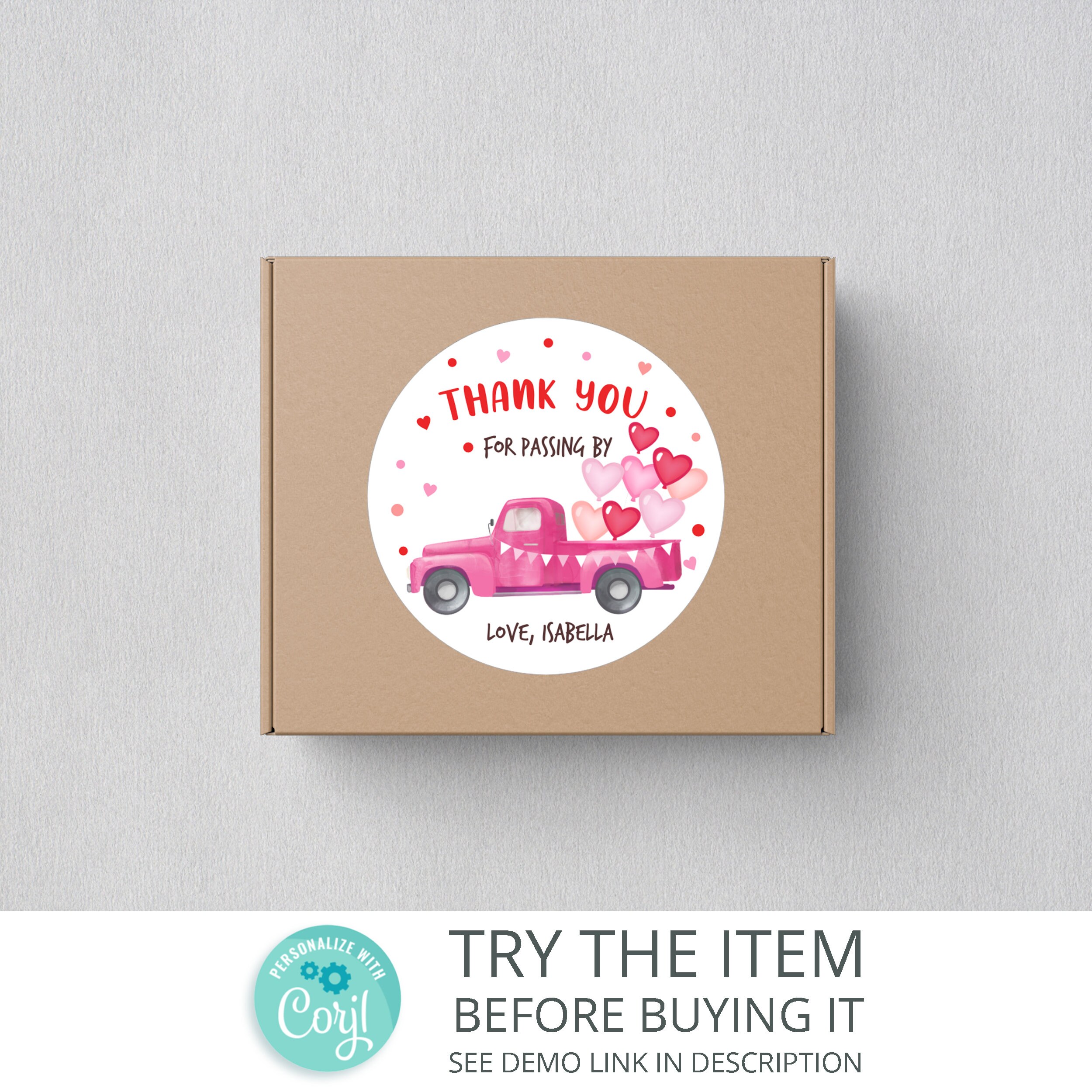 Editable Drive by Thank You Tags Valentine's Day Drive | Etsy