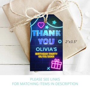 Neon Birthday Invitation Template Girl 9th Birthday Neon Glow Party ...