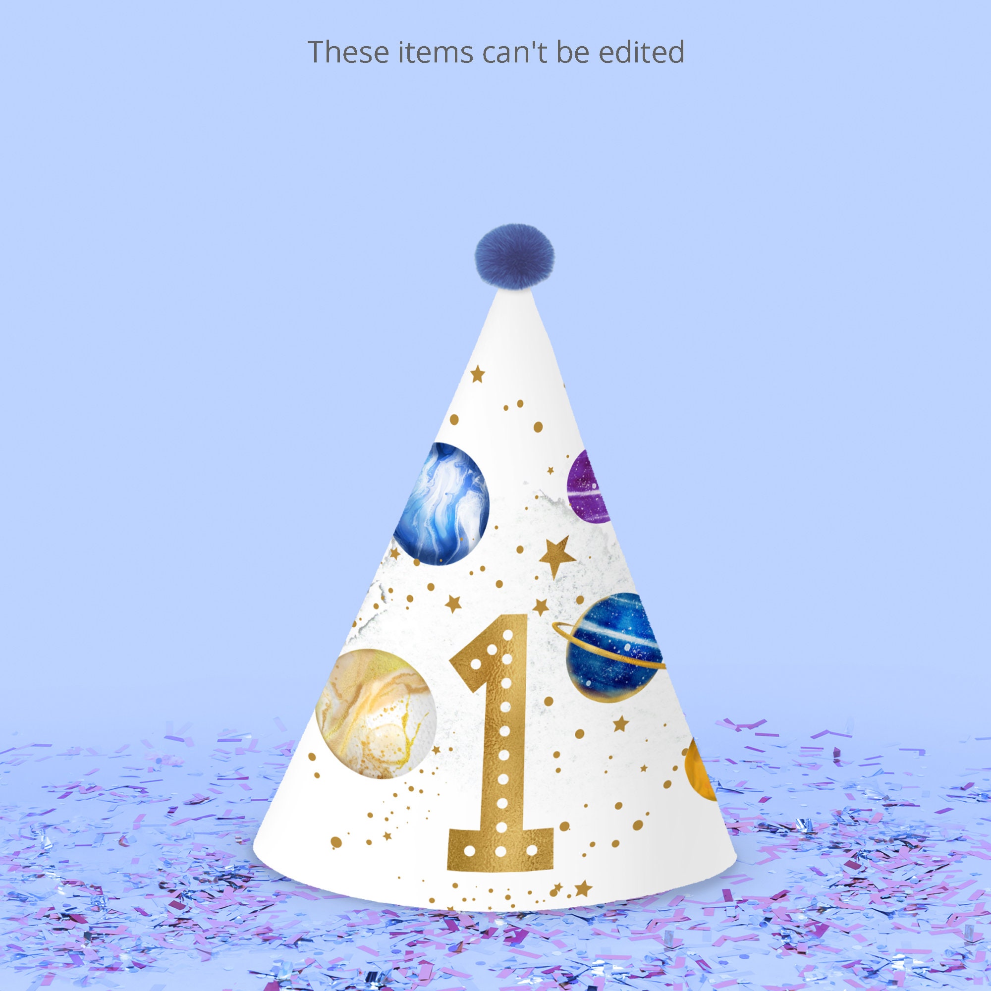 Printable Outer Space Birthday Party Hats Template Space - Etsy