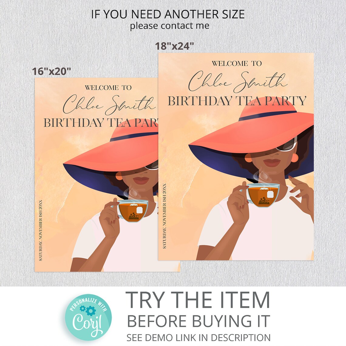 Editable Printable Tea Party Sign | Afternoon Tea Welcome Sign | Bridal ...