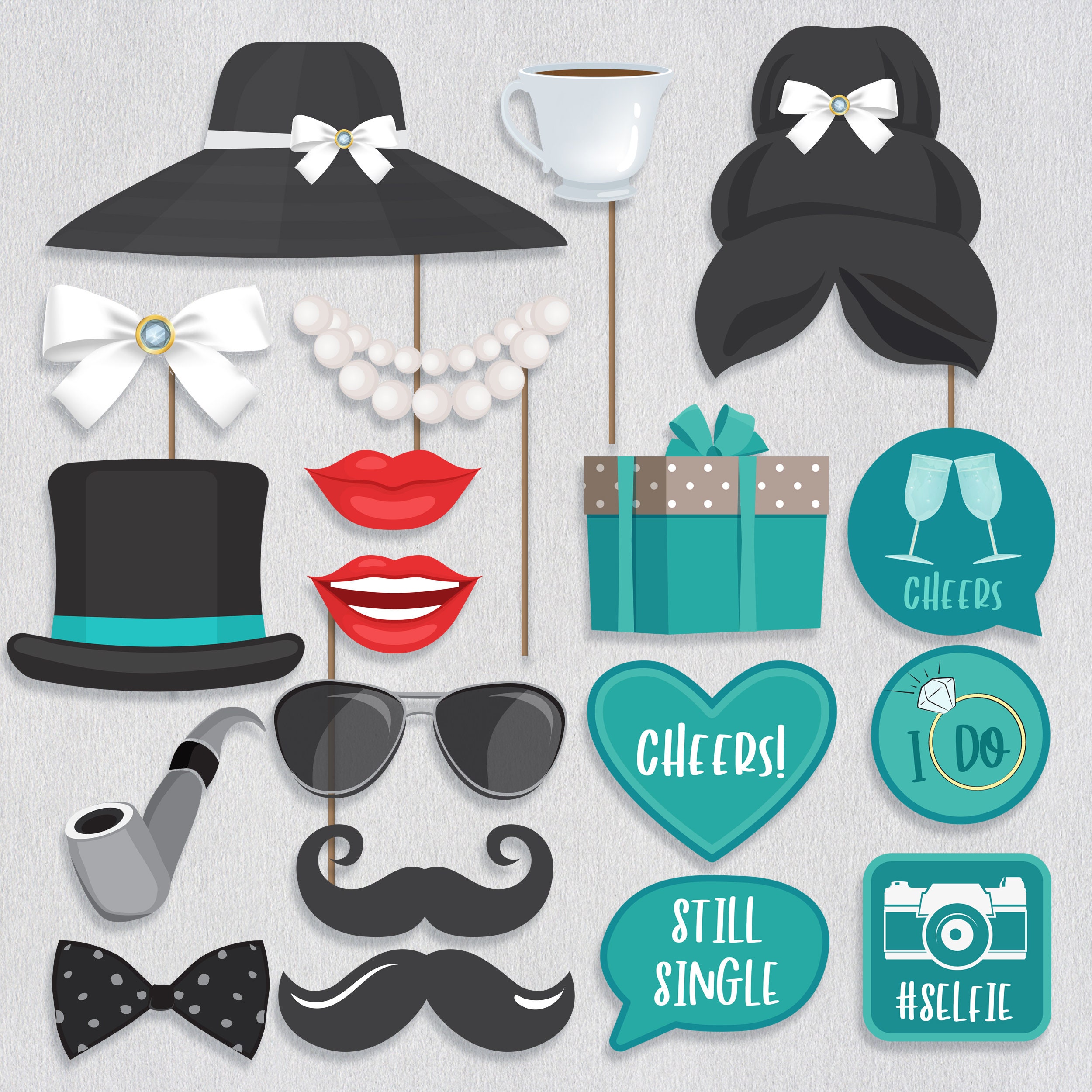 Bride and Co Photo Booth Props | Bride and Co Printable Photo Booth ...