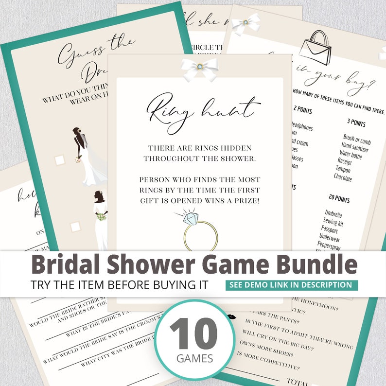 Bridal Shower Game Bundle Bride and Co Editable Bridal Shower | Etsy