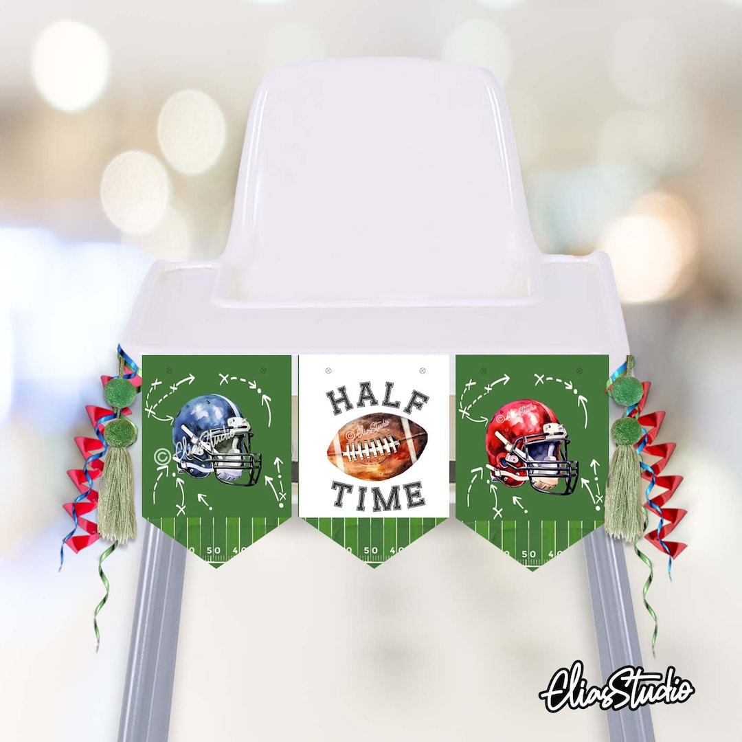Half Birthday Boy, High Chair Banner, Football Halftime, 6 Month ...