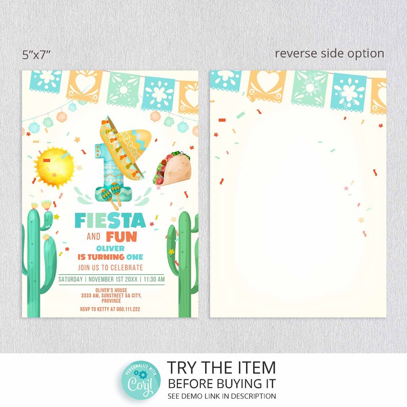 Boy First Fiesta Editable Invitation Fiesta Invitation - Etsy