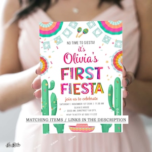 First Fiesta Birthday Party, Backdrop Banner, 1st Birthday Girl ...