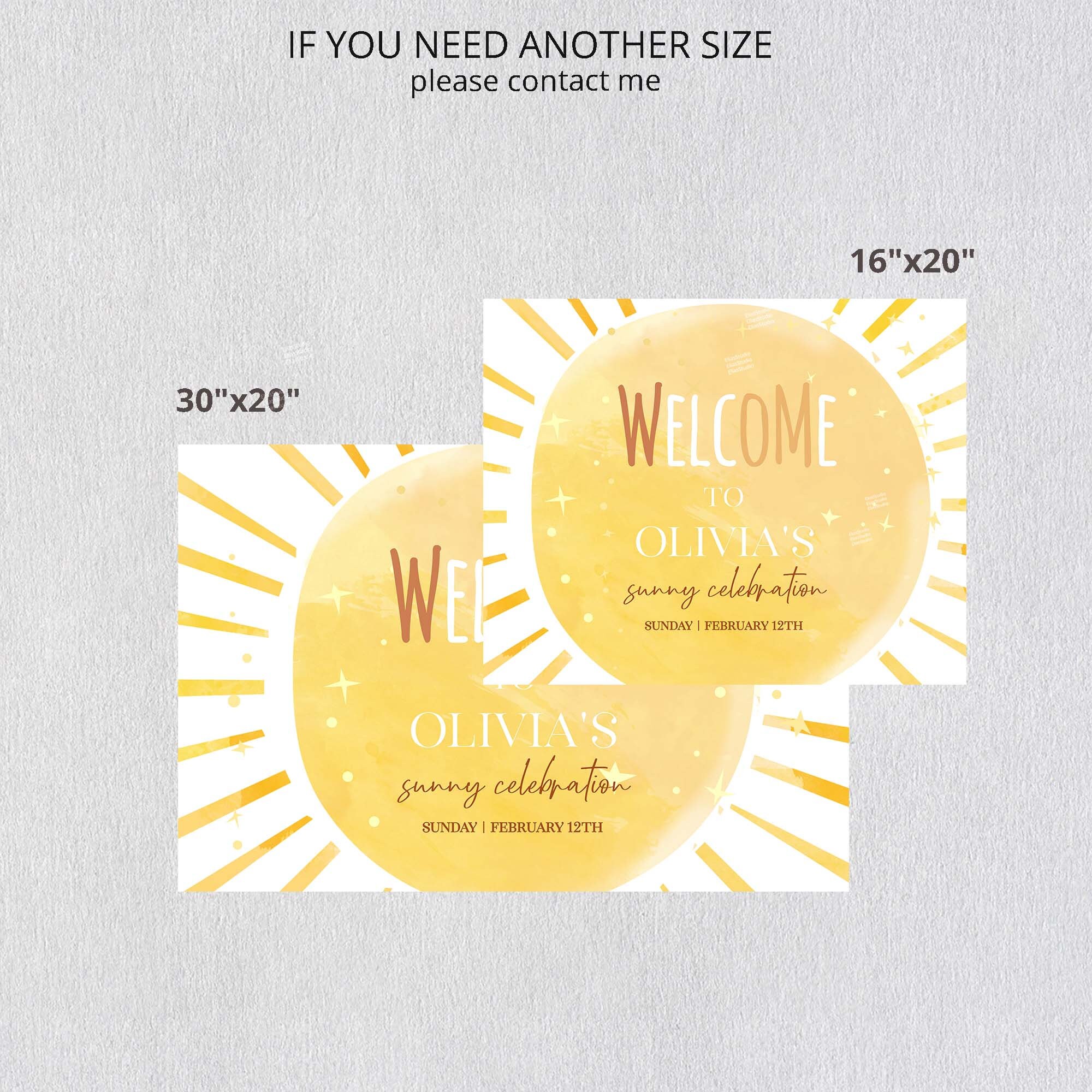 Sunshine Baby Shower Welcome Sign Template A Little Ray of - Etsy