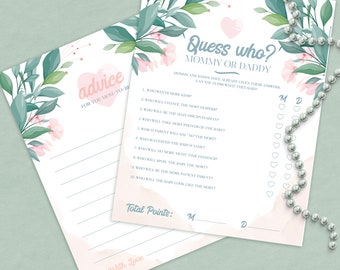 Floral Baby Shower Games Bundle Who Knows Mommy Best Girl - Etsy