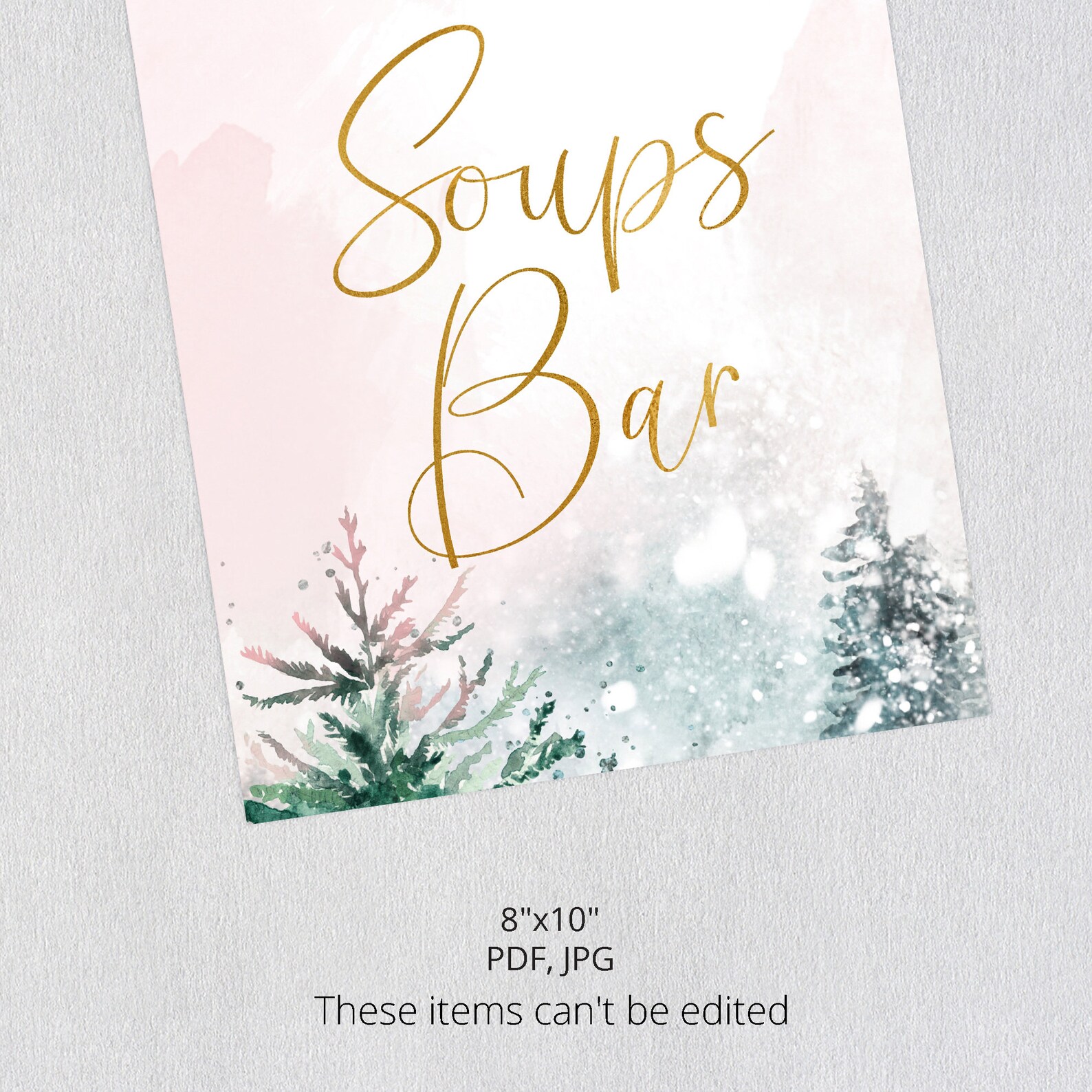 Soup Bar Sign Printable Winter Baby Its Cold Outside Baby - Etsy