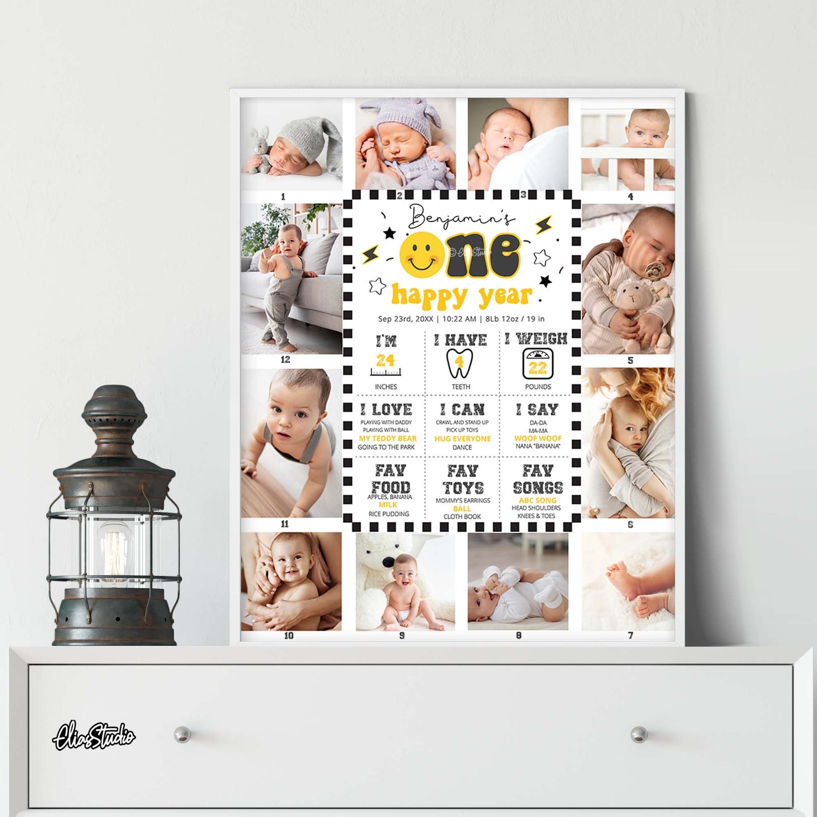 ONE Happy Dude Birthday Milestone Sign First Birthday, One Happy Year ...