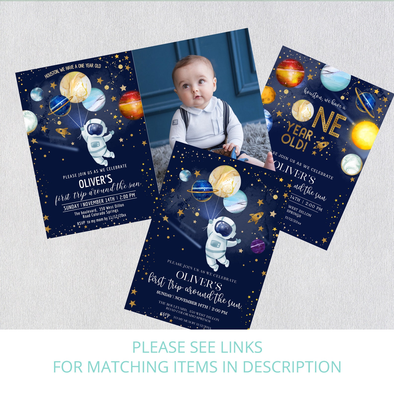 Outer Space Happy Birthday Banner Galaxy First Birthday Party - Etsy